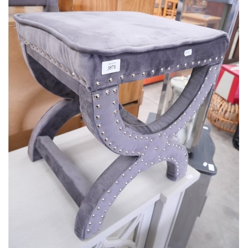 Designer Velour Studded Dressing Stool