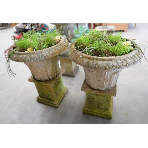 Pair of Cast Stone Pedestal Planters - David Methven & Sons, Links ...