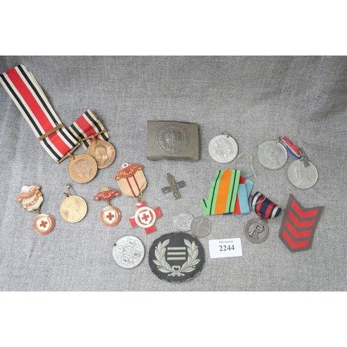 Box - German Infantry Belt Buckle, Two Police Medals (Robert Croll ...