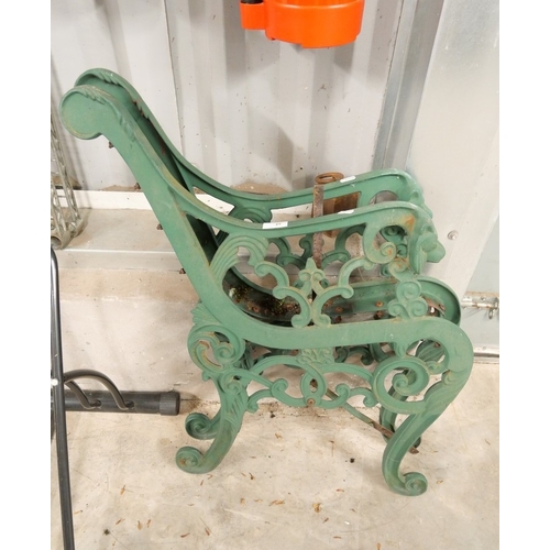 Pair Cast Metal Bench Ends