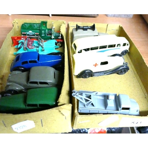 2 Small Boxes of Assorted Diecast, Dinky Model Cars