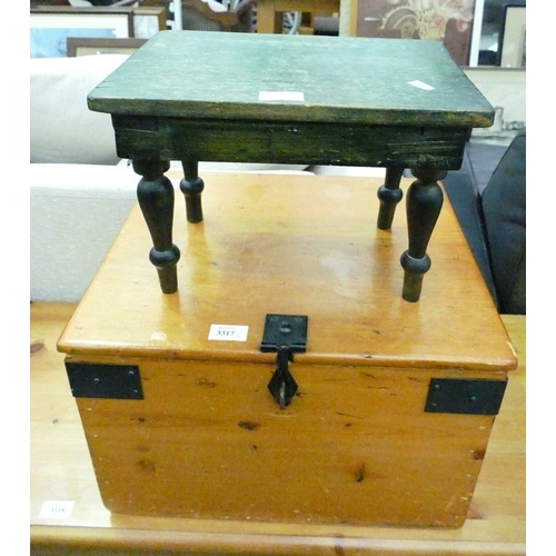 Pine Storage Box & Stool