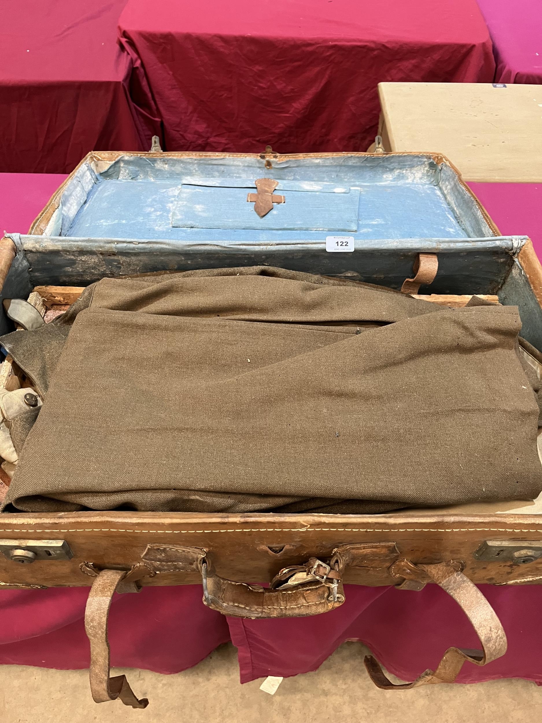 RAF WW2. 181630 D.M.S. Pearce RAF. A pigskin case with service uniforms ...