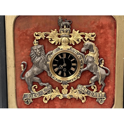 A 19th century civil or town hall clock in ebonised frame, the French ...