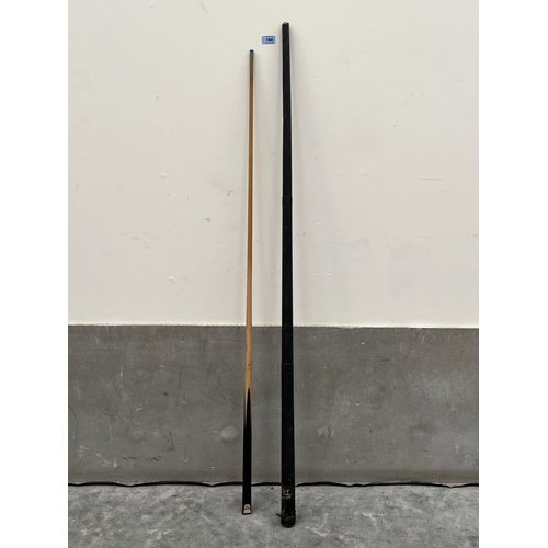 A vintage Riley snooker cue in metal case