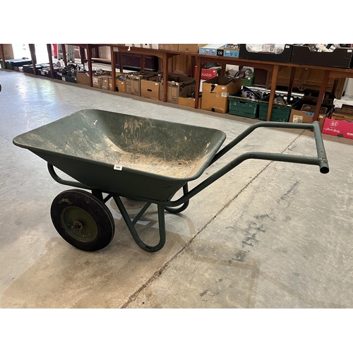 A large wheelbarrow.