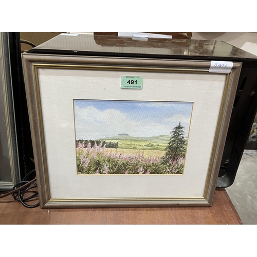 A small watercolour of Bromlow Callow by PA Evans. 6" x 8½".