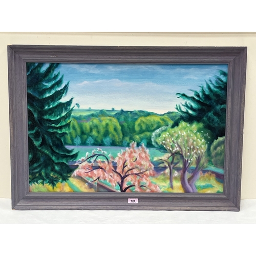 WALTER PULLEN. BRITISH 20TH CENTURY A landscape. Oil on board 20" x 30"