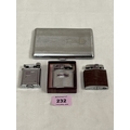 A Ronson Cadet C203 lighter, two other lighters and a cigarette case ...