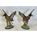 A pair of Boehm USA bisque porcelain mallard ducks. 12" high