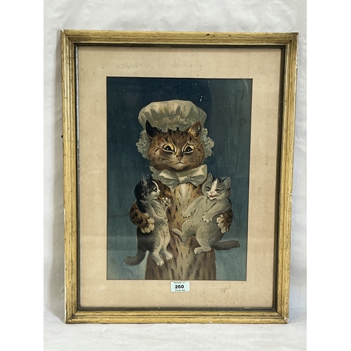 PETER LOUIS WAIN. BRITISH 1860-1939 Cat with two kittens. Print on ...