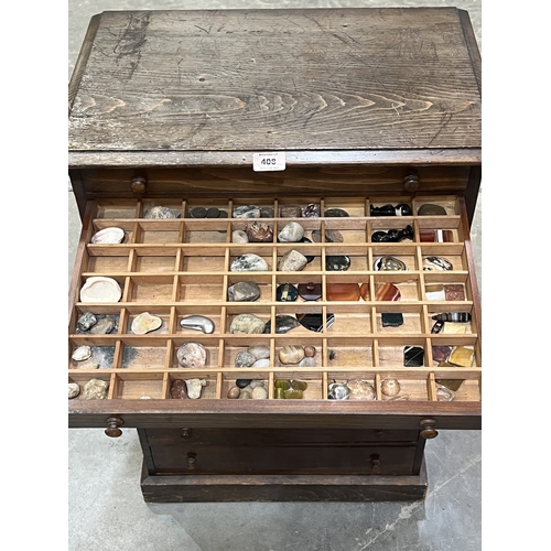 A 19th century speciman chest of ten drawers containing a variety of ...