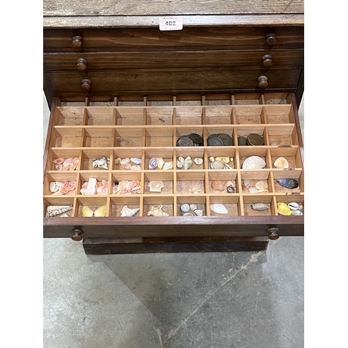 A 19th century speciman chest of ten drawers containing a variety of ...