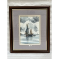 TONY WARREN. BRITISH 1930-1994 Harbour scene with fishing smack. Signed ...