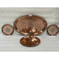 Four examples of Arts & Crafts copper metalware by Hugh Wallis ...