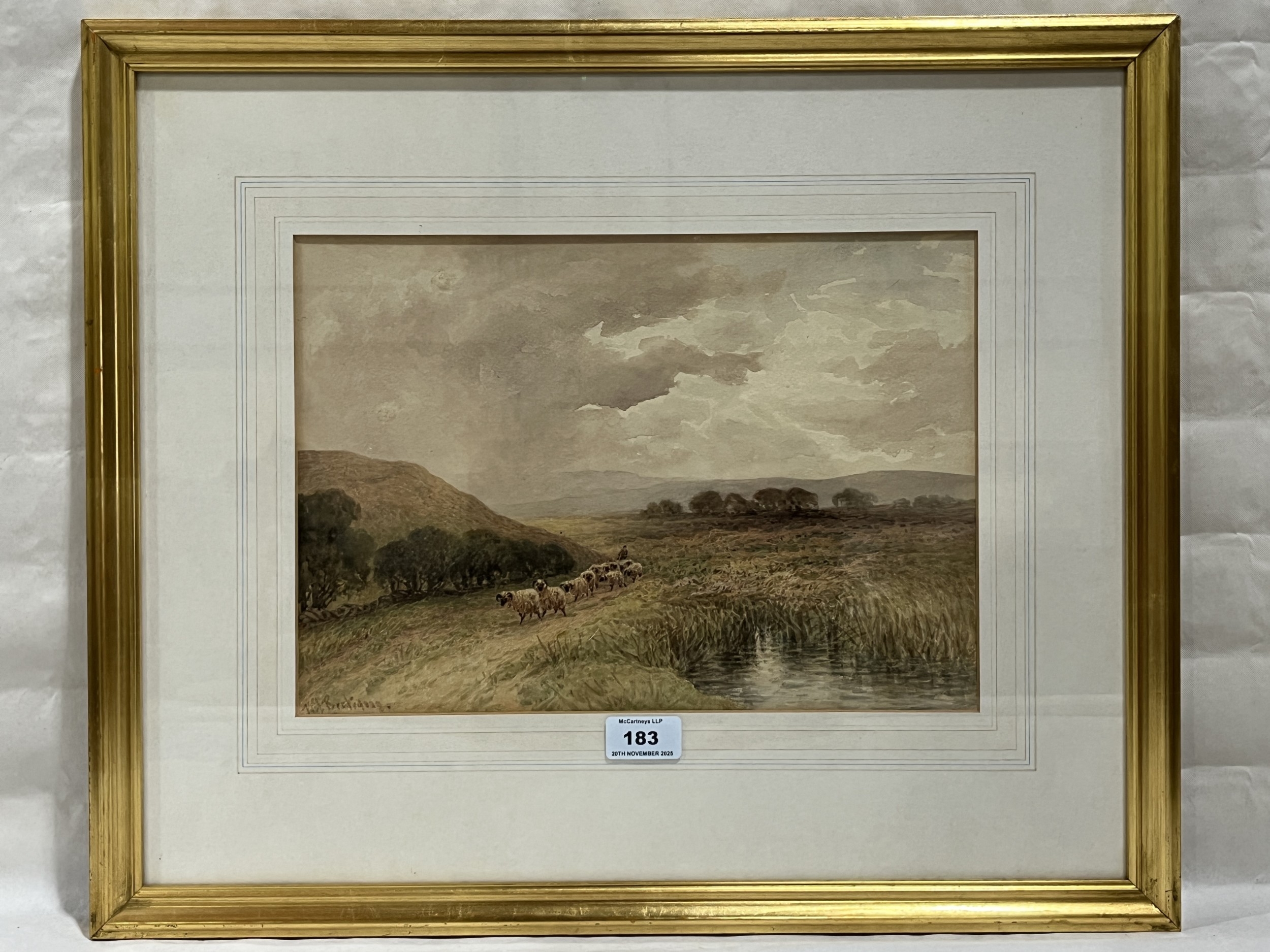PAUL BERTRAM. BRITISH 1833-1901 Extensive landscape with figure and ...