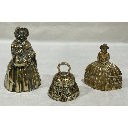 Sanctuary bell with griffin etc, a heavy brass old lady bell with an ...