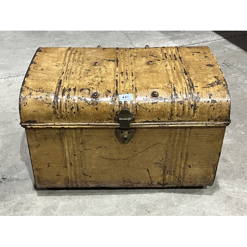 An early 20th century cream tin trunk. 23½in wide