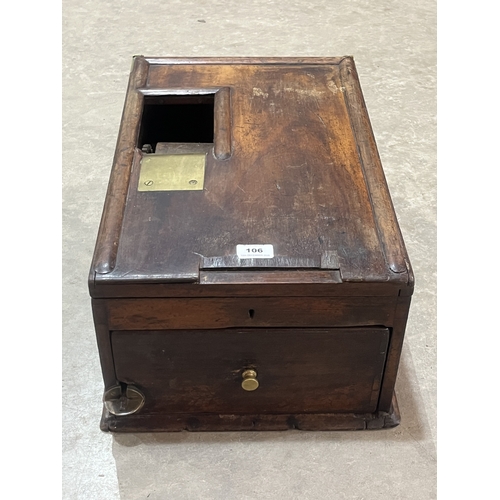 A Victorian Patent Check Till bearing a brass plaque for E. Lofts ...