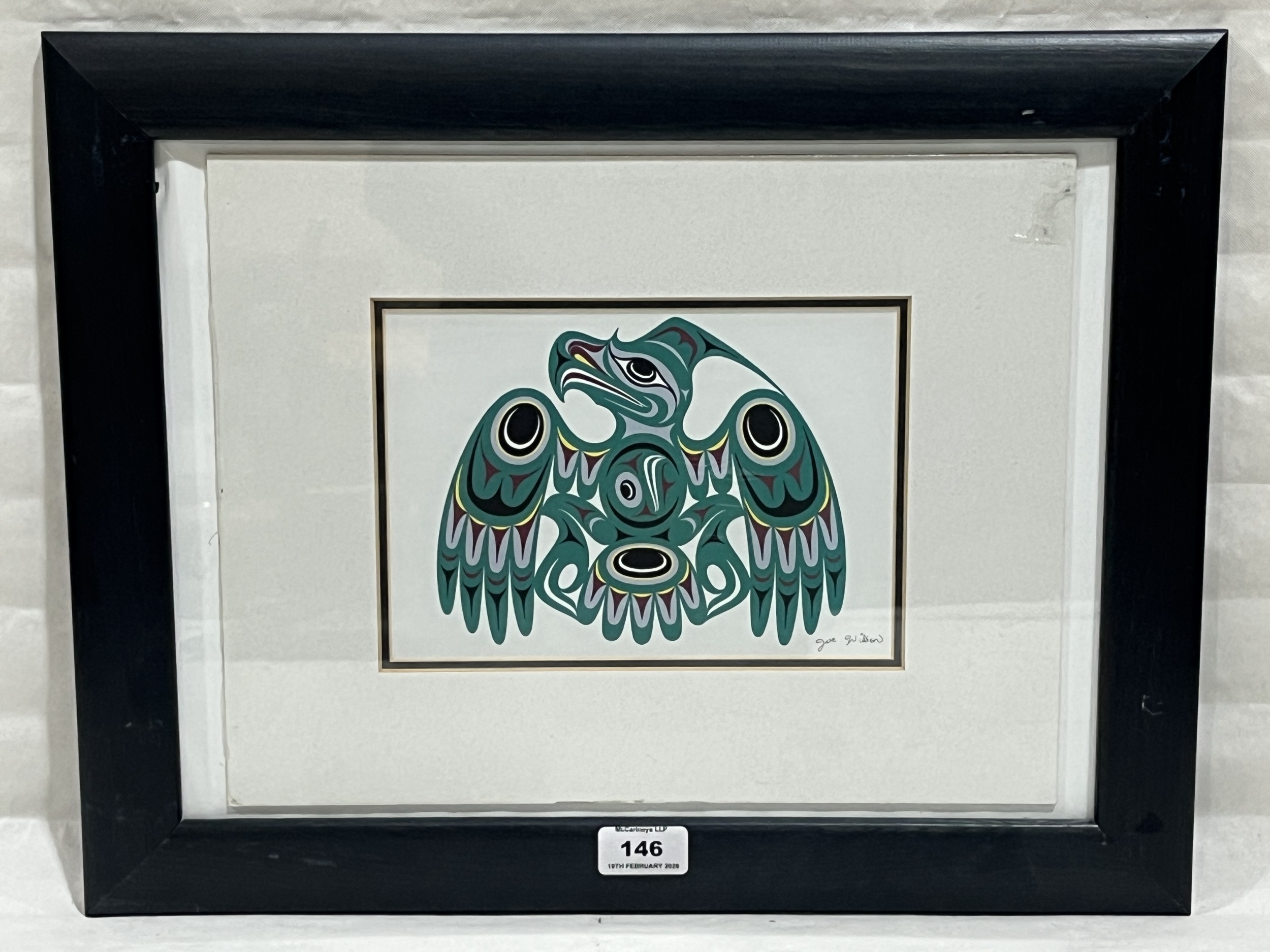 JOE WILSON. CANADIAN Bn. 1967 Eagle and humming bird. A pair. Signed ...