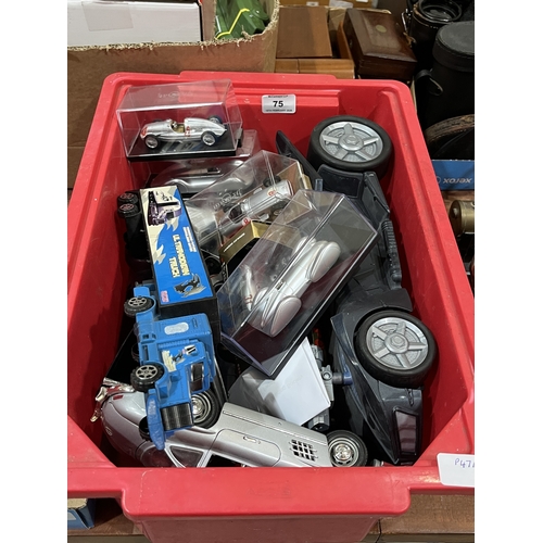 A box of model vehicles