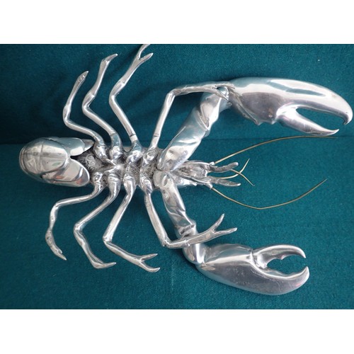 Stunning looking Large Heavy White metal Lobster stamped 850 underneath ...