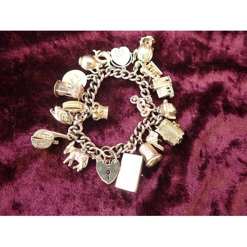 Stunning Heavy 9K Gold Charm bracelet with 19 charms. 2 x 18k. The ...