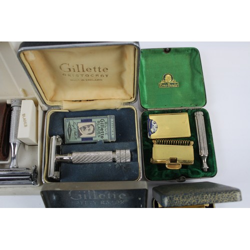x9 Vintage Gents Shaving Kits Boxed Inc Gillette, Safety Razors, Cut ...