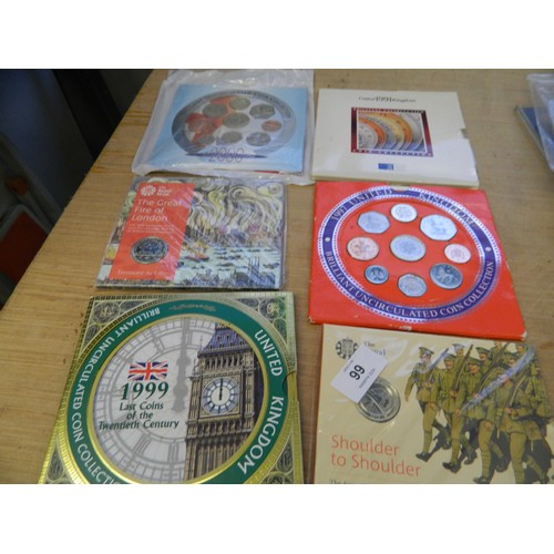 6 x various uncirculated coin packs