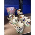 Ceramics: 20th cent. Tea set by Dora Tennant, cups and saucers x 6, jug ...