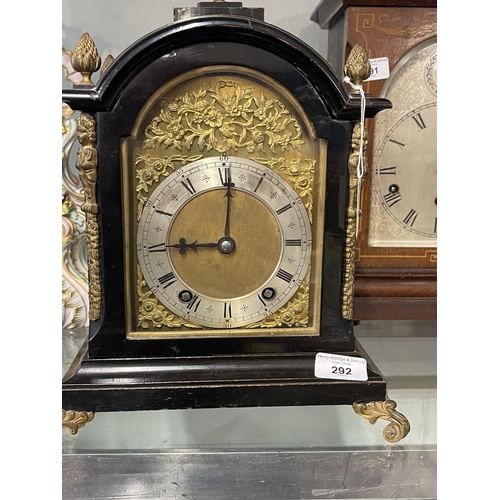 Clocks: 19th cent. French ebonised bracket clock, mercury silvered ...