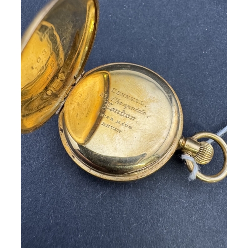 Watches: A ladies 18ct gold cased keyless open faced fob watch ...
