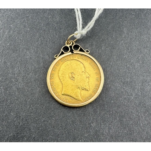 Coins: Coins: a 1906 Edward VII full gold sovereign in plain 9ct ...