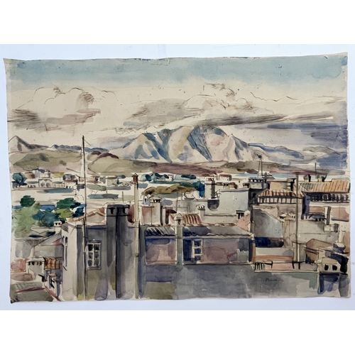Art: Art: James Reville (Scottish 1904-2000) watercolour, Gibraltar ...