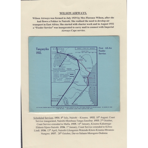 A collection on album pages of Wilson Airways Feeder Service East ...