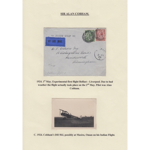 A collection on album pages on Sir Alan Cobham KBE, AFC, including ...