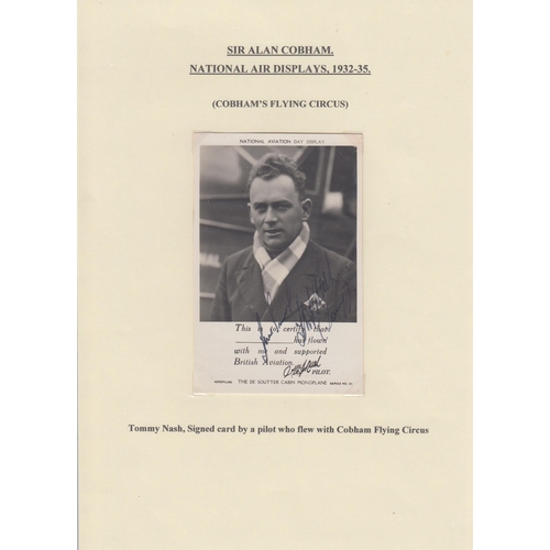 A collection on album pages on Sir Alan Cobham KBE, AFC, including ...