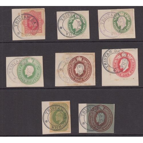 A group of ten pieces bearing GB EDVII or KGV postal stationery cut ...