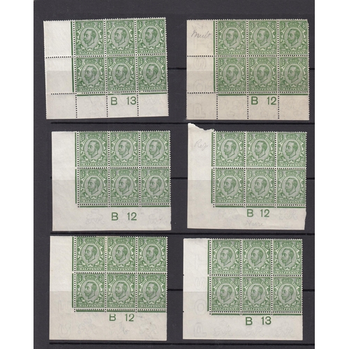 A small collection of 29 mint ½d & 1d, corner marginal control stamp ...