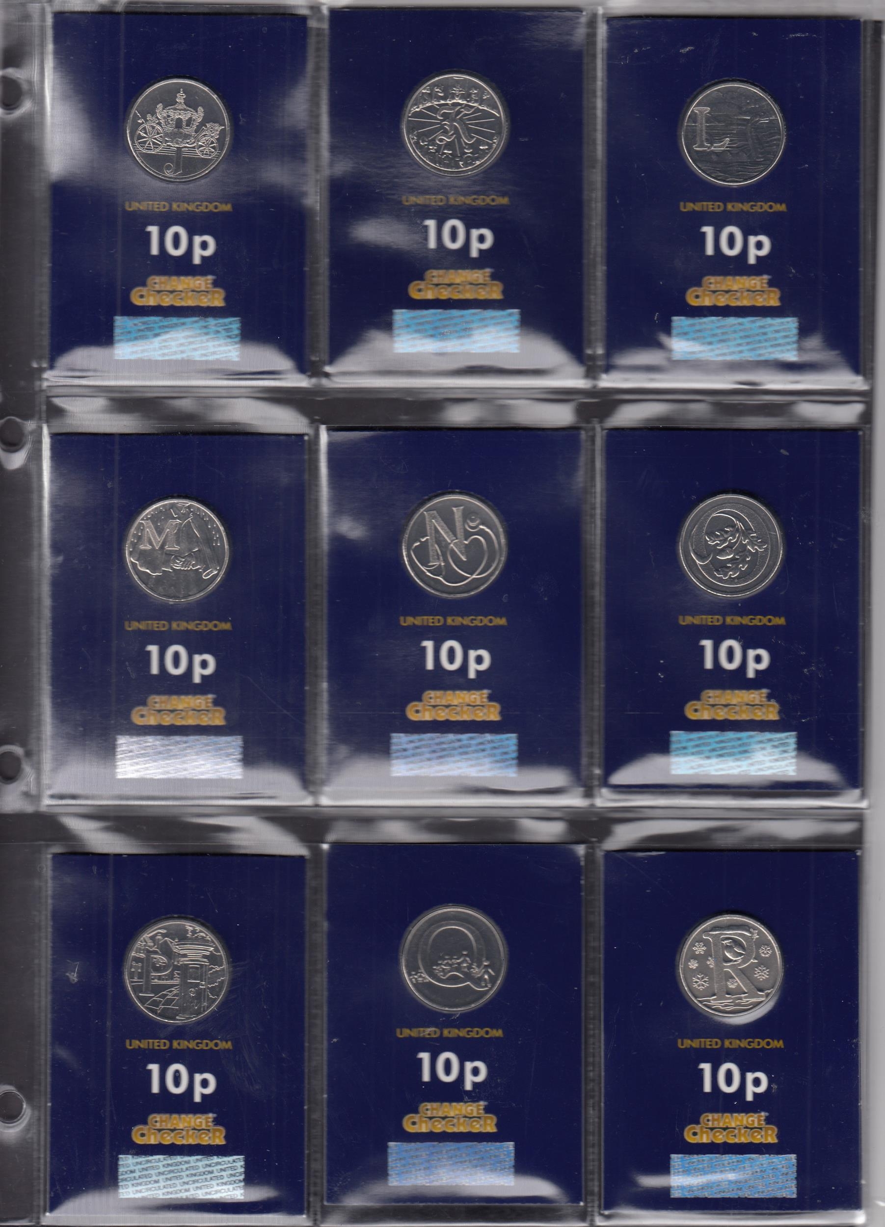 UK 2019 A-Z 10p complete coin collection, in good condition