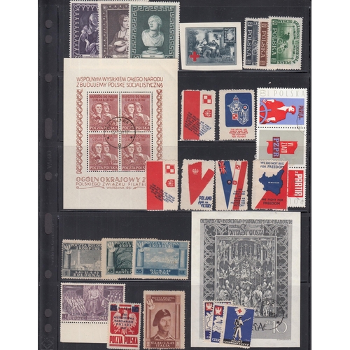 Large collection of Poland stamps in album, loose and on additional ...