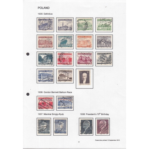 Large collection of Poland stamps in album, loose and on additional ...