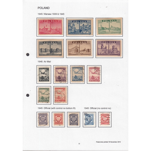 Large collection of Poland stamps in album, loose and on additional ...