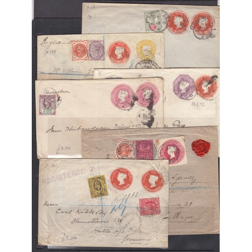 Group of 5 Postal stationery envelopes used to France, Germany and ...
