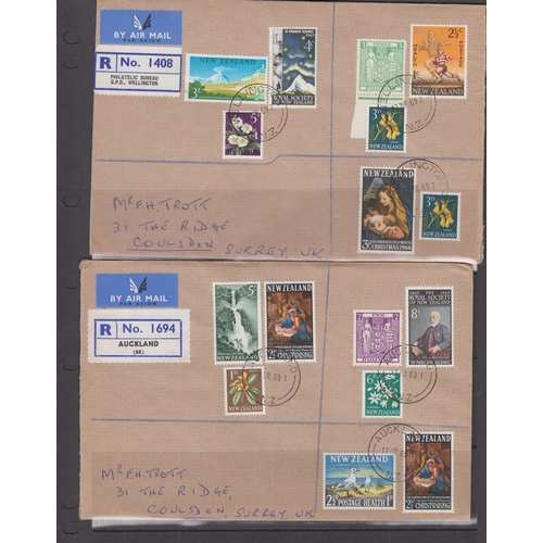 A group of 6 Registered Air Mail covers sent to the UK in 1969, each ...