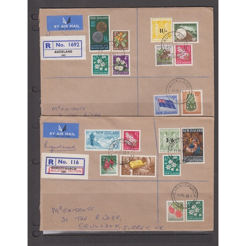 A group of 6 Registered Air Mail covers sent to the UK in 1969, each ...