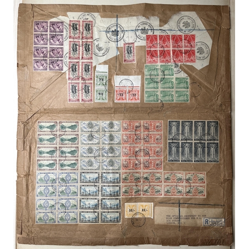 A large part cover/parcel affixed with various 1940s stamps, sent 28-NO ...