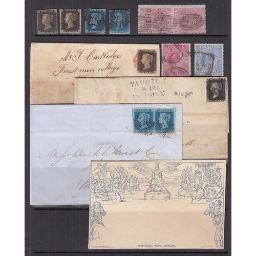 Accumulation on 2 Hagner sheets with 1840 1d black and 2d blue (2 of ...