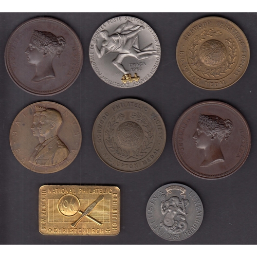 A group of x8 Medallions awarded from stamp shows from the 1950s ...
