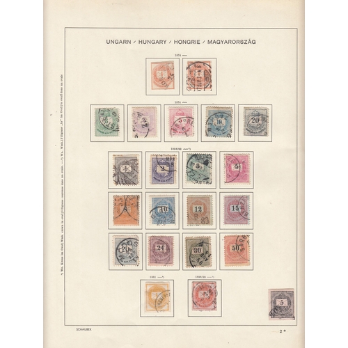 A sparse European stamp collection in x22 pre-printed Schaubek albums ...